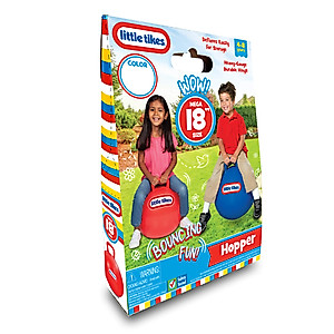 Little Tikes Bouncing Fun! Blue Hopper 9301B - Mega 18" Inflatable Heavy Gauge Durable Vinyl Ball - Deflates Easily for Storage - Exercise Learning Fun? YES - Use That Energy! for Kids Ages 4-8