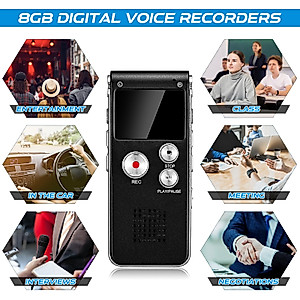 Dunzy 5 Pcs Ghost Hunting Kit Includes Digital Voice Recorders with 4 LED Cat Balls Motion Activated Cat Ball Toy Voice Activated Recorder with Playback for Pet Dog Animals(Black)