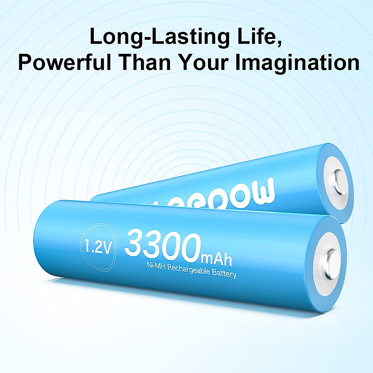 Deleepow 8 AA NiMH Rechargeable Batteries 3300mAh, 1.2V High Capacity 1200 Cycles Precharged, with LCD Display Charger, for Household, Cordless Phones, Remote Controls, Electronics