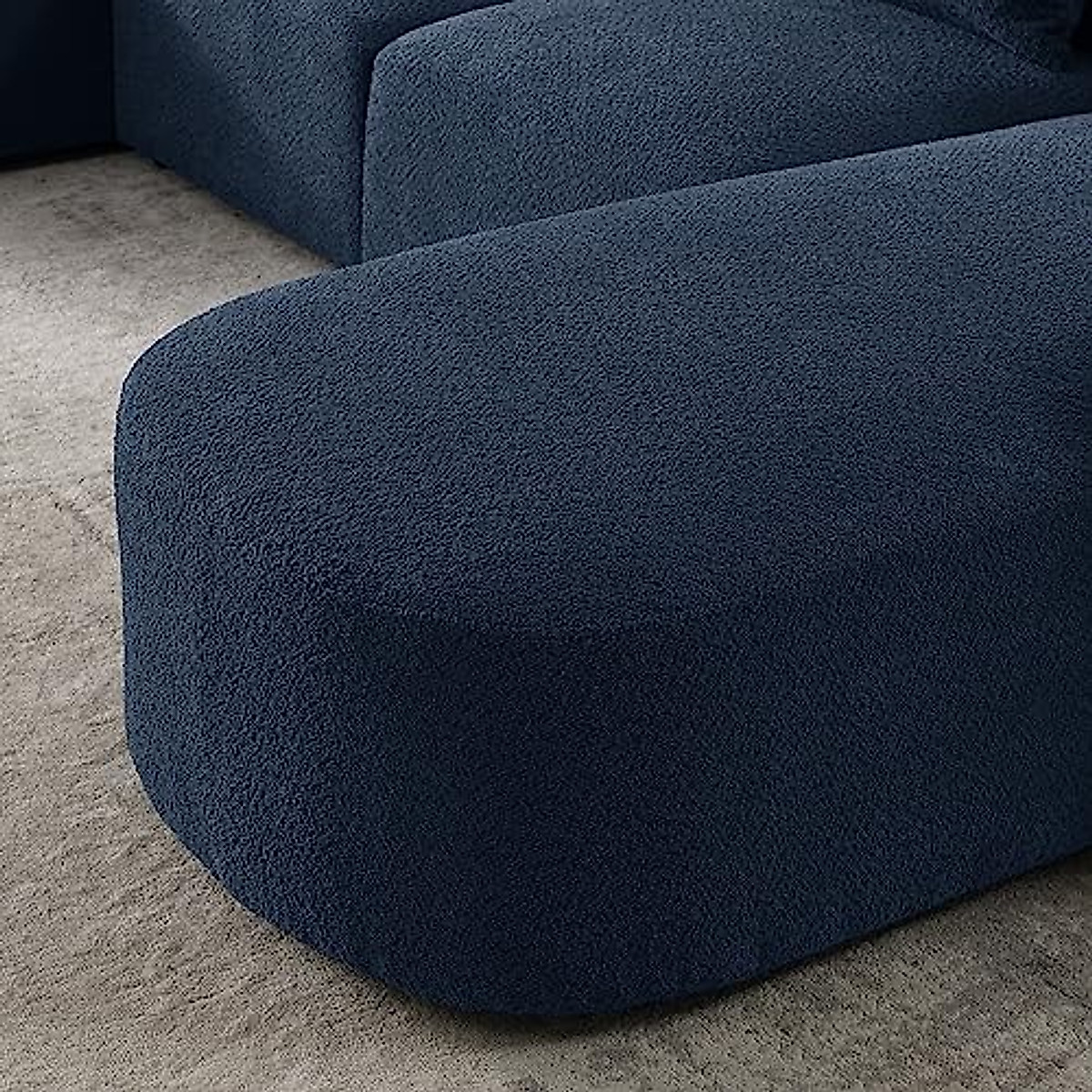U-Shaped Comfy Modular Sectional Sofa Deep Seat Cloud Couch Convertible Sleeper Sofabed, Modern Living Room Free Customizable Sofa&Couch with 2 Single Seat,Chaise Daybed and Movable Ottomans