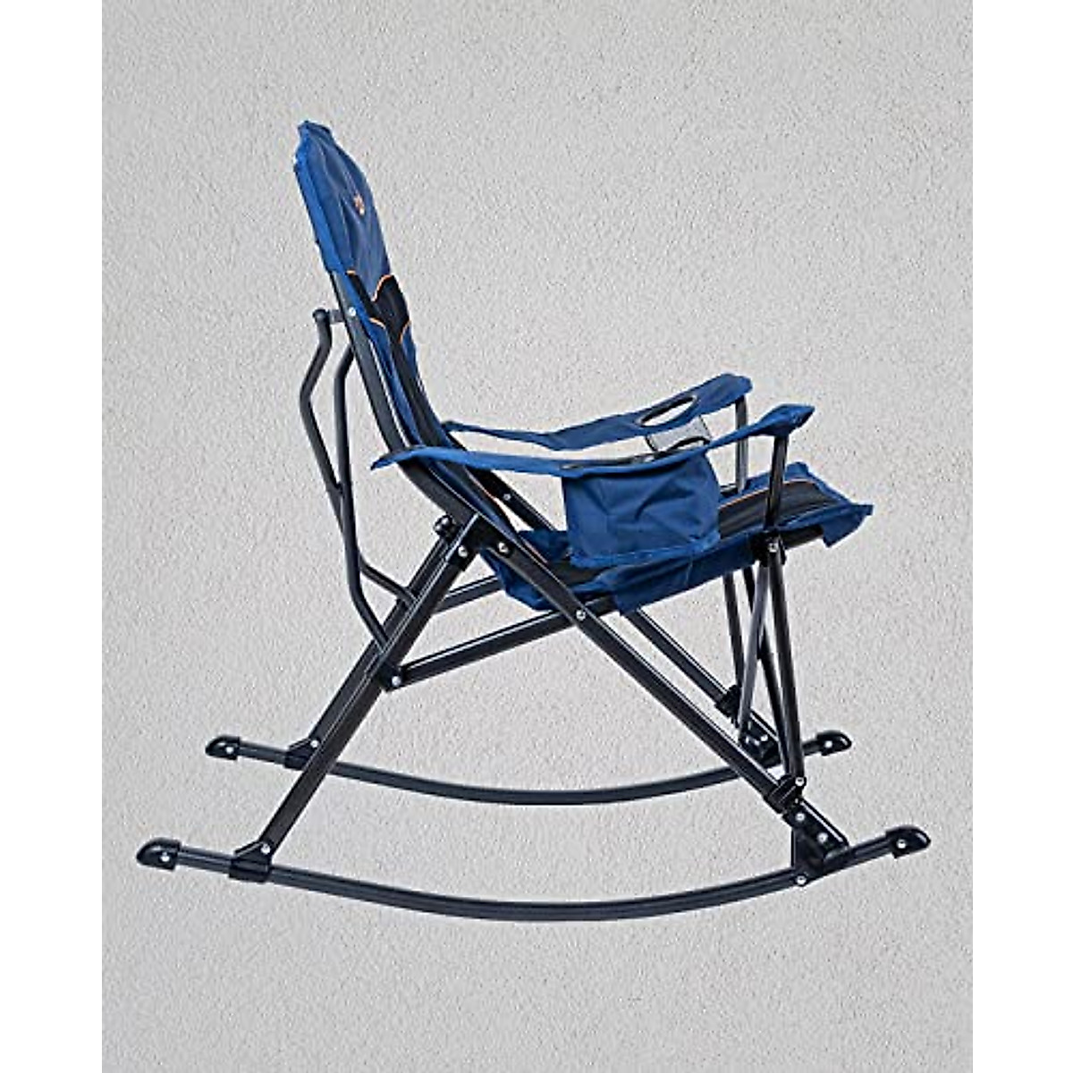 iClimb 2 Padded Rocking Folding Chair and 1 Folding Square Table Bundle for Two Person Camping Patio Porch Backyard Lawn Garden Balcony Indoor Outdoor