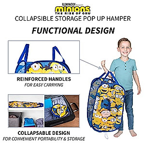 Franco Kids Room Collapsible Storage Bin Pop Up Hamper, One Size, Minions The Rise Of Gru