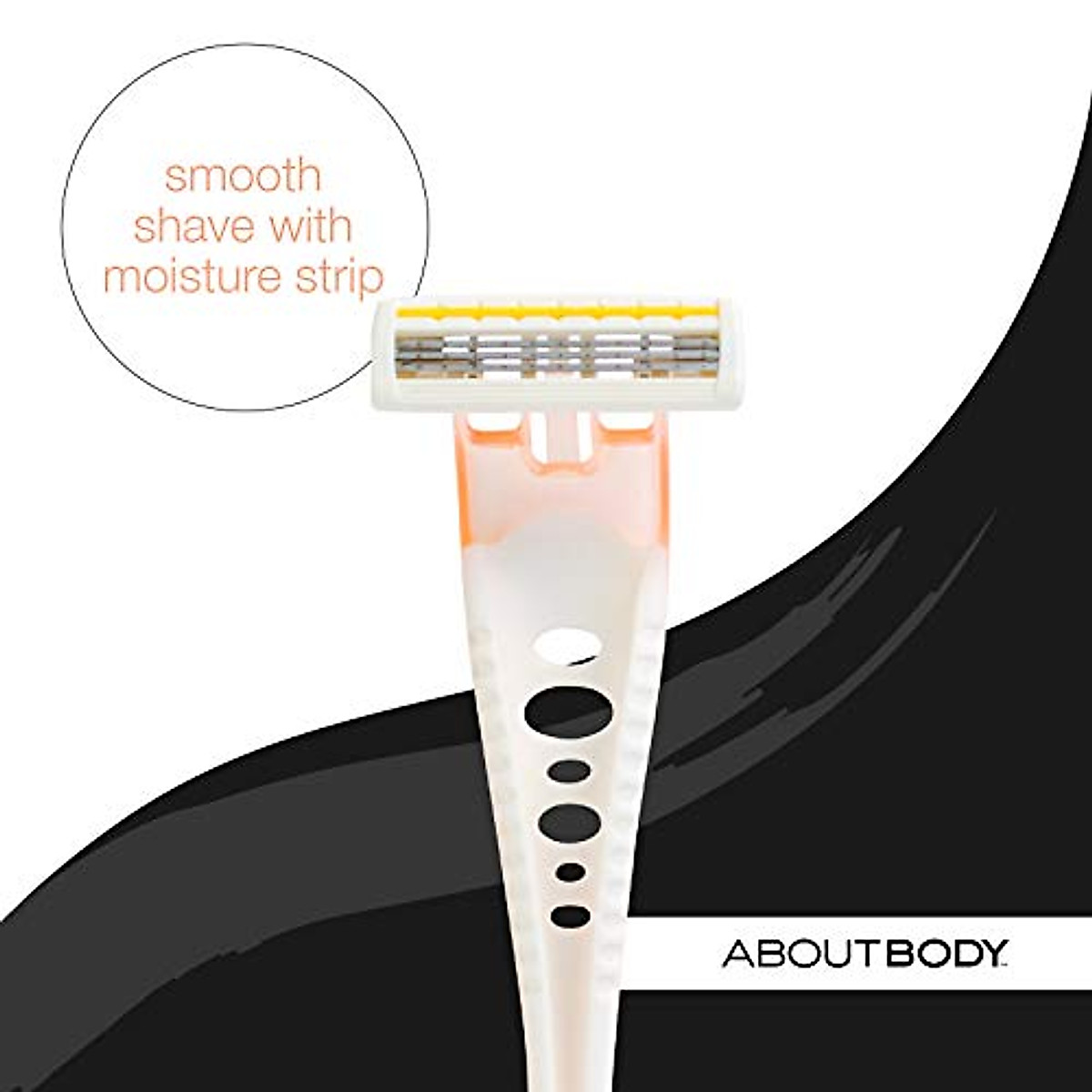 About Face Body Spa Shave 3-Blade Sensitive Disposable Razors With Coconut Oil Lube Strip, 4 Count