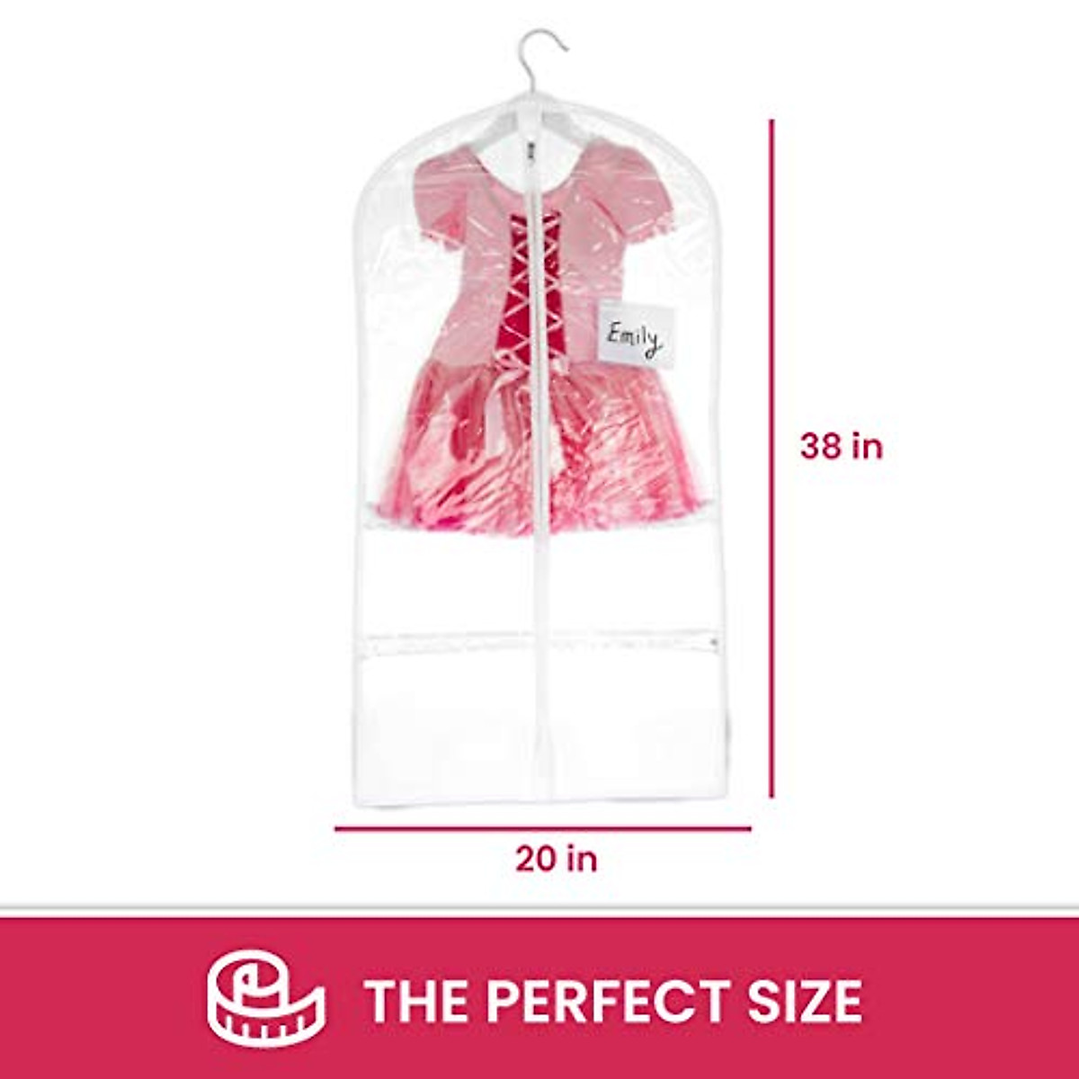 [Pack Of 2] Clear Dance Garment Bags For Dancers With Pockets