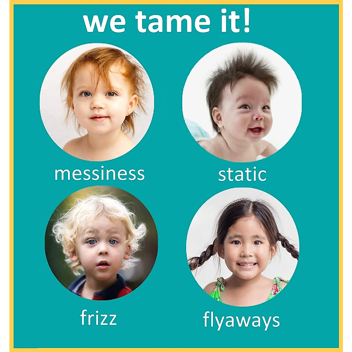 T is for Tame Toddler Hair Kit with Taming Cream, Hair Detangler Spray, Brush & Pouch - Anti Frizz Smoothing Styling Cream & Detangling Spray for Frizz Control, Flyaway, Curly, Static