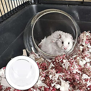 balacoo Small Animal Pet House Clear Glass Hideout Hut Cave Summer Cool Small Animal Nesting Habitat Cage Critter Bath House Cave Mini Hut Cage for Hamster Chinchillas Gerbils