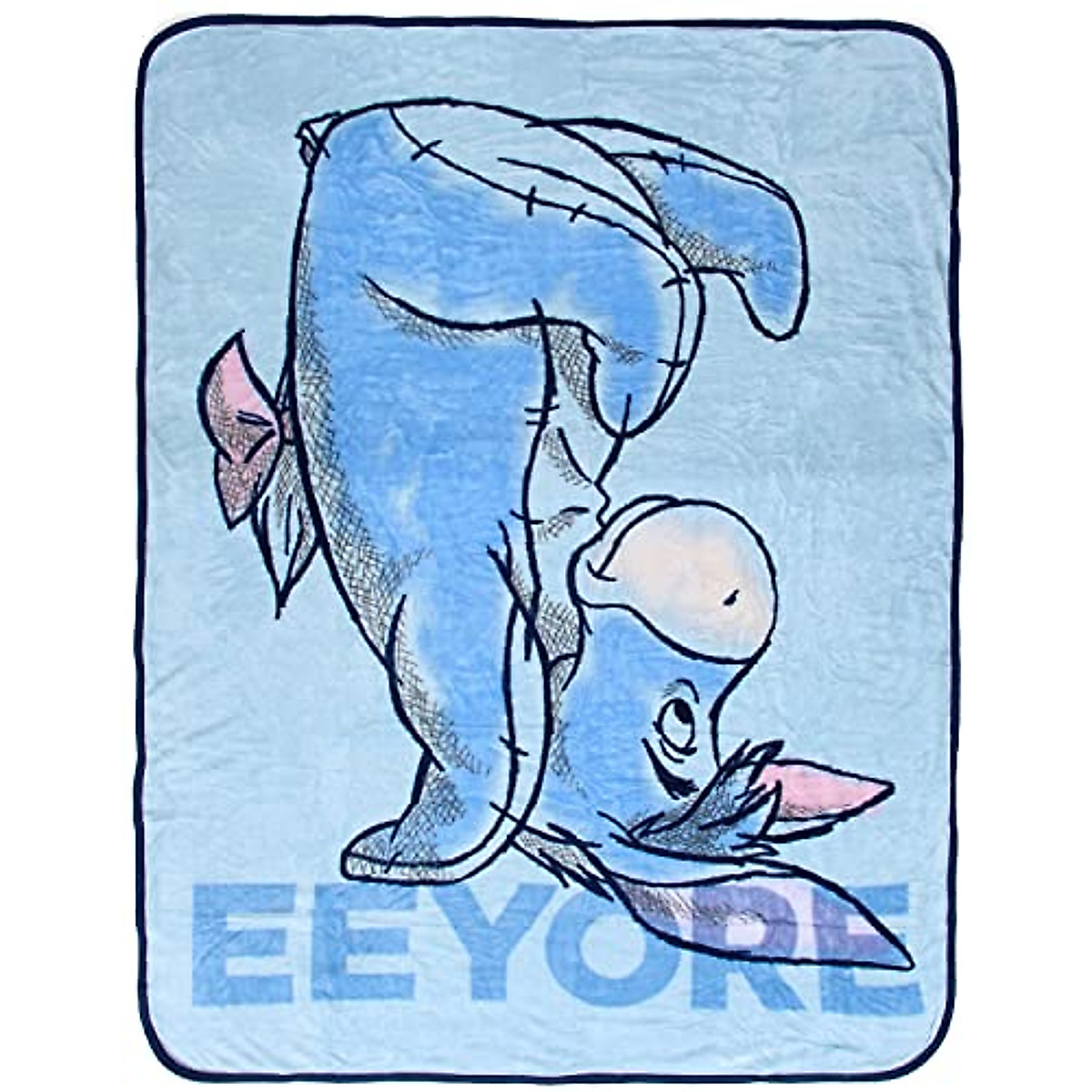Disney Winnie The Pooh Eeyore Handstand Micro Raschel Fleece Throw Blanket 48" x 60"