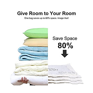 WellMall Vacuum Sealer Bags Seal - Space Saver Vacuum Storage Bags, Vacuum Storage Bags Sealed for Clothing, Clothes, Blanket & Comforter, Great Companion for Travel (8 Pack Large)