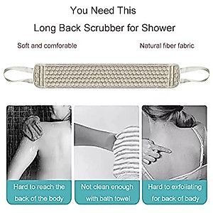 Exfoliating Back Scrubber for Shower for Men and Women, Loofah Back Washer, Double-Sided Back Scrubber for Shower Exfoliating, Ultra-Durable Microfiber Stretchable for Deep Cleaning & Skin Relax