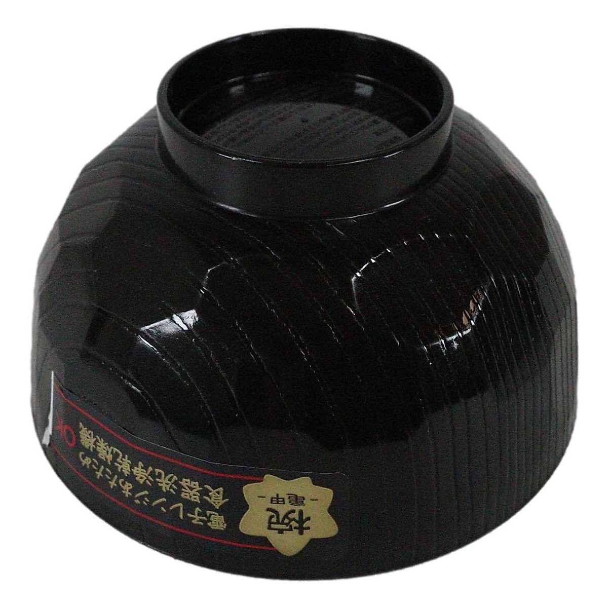 Ebros Gift Made In Japan Traditional Black Red Lacquer Copolymer Plastic Bowl For Rice Salad Miso Soup 4.5"Dia 8oz Japanese Restaurant Supply Bowls Home Kitchen Accessories (Beehive Ridged Pattern, 6)
