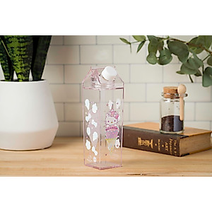 Silver Buffalo Sanrio Hello Kitty Plastic Milk Carton Bottle, 16.2 Ounces