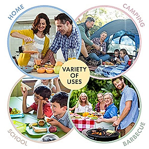 FOODLE Wheat Straw Dinnerware Sets for 4 - Lightweight & Unbreakable Dishes - Microwave & Dishwasher Safe - Perfect for Camping, Picnic, RV, Dorm - Plates, Cups and Bowls - Great for Kids & Adults