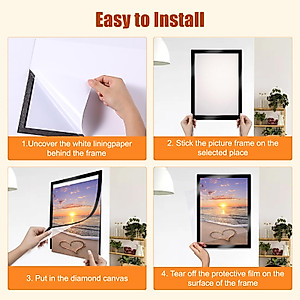 NAIMOER Diamond Painting Frames 1Pack, Frames for 12x16in/30x40cm Diamond Art Canvas, Diamond Painting Accessories Frame Self-Adhesive, Frames for Wall Window Door Black (Internal size 25x35cm) Black