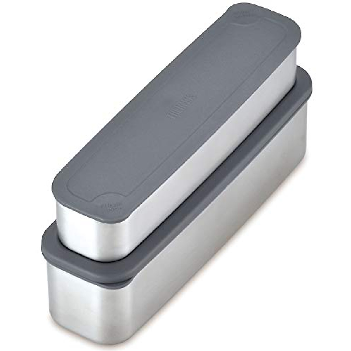 Thermos DSA-804W BKBD 2-Tier Bento Box, Slim Fresh Lunch Box, 28.1 fl oz (815 ml), Black Border