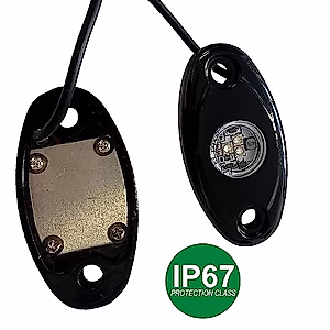 SCSK8 12V MAX Accent Lights 4pcs Set | IP67 Waterproof, 9W, Aluminum Case (ALC-R) | LED Rock Lights Underbody Light for Offroad Truck UTV ATV Boat | Durable Aluminum Case (Green)