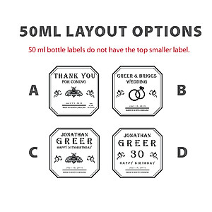 Personalized Label to fit Patron Tequila Bottles (No Proof)