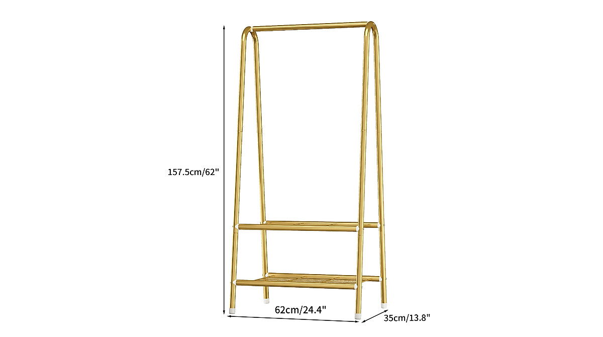 JOISCOPE Gold Metal Clothes Rack - Sturdy & Portable