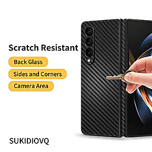2 Pack for Samsung Galaxy Z Fold 4 Phone Sticker Skin Wrap 3M Vinyl Ultra Thin Slim Ultralight Decal Glass Protector Film Protective for Back Side Borders Camera