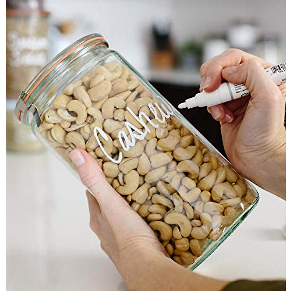 Weck Glass Jar 782-1-Liter Sturdy Cylindrical Glass Jars with Glass Lids - Weck Jars for Canning, Baking, and Storing Spice - Easy to Wash & Microwave Safe - Wide Mouth Canning Jars - Pack of 2 Jars