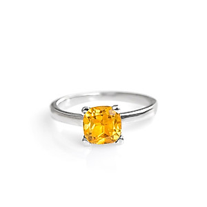 YoTreasure 1.82 Ct. Natural Healing Crystal Citrine Solid 925 Sterling Silver Ring Jewelry