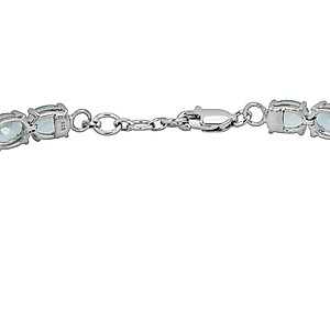 LUV ECLIPSE LOVE LIVES HERE Blue Topaz Tennis Bracelet in Sterling Silver Birthstone Jewelry