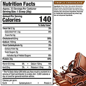 MuscleTech Grass Fed Whey Protein Powder for Muscle Gain | Growth Hormone Free, Non-GMO, Gluten Free | 20g Protein + 4.3g BCAA | Triple Chocolate, 1.8 lbs