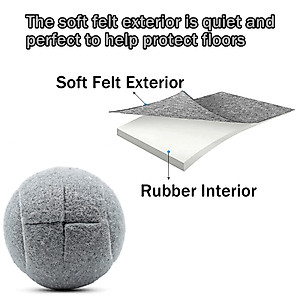 Magicorange 8 PCS Precut Walker Tennis Balls for Furniture Legs and Floor Protection, Heavy Duty Long Lasting Felt Pad Glide Coverings(Grey)