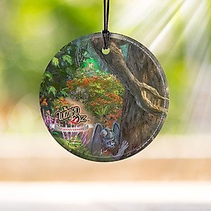 Trend Setters The Wizard of Oz – Witch and Monkey – Thomas Kinkade Studios - 3.5” Starfire Prints Hanging Glass Print Accessory - Ideal for Gifting and Collecting