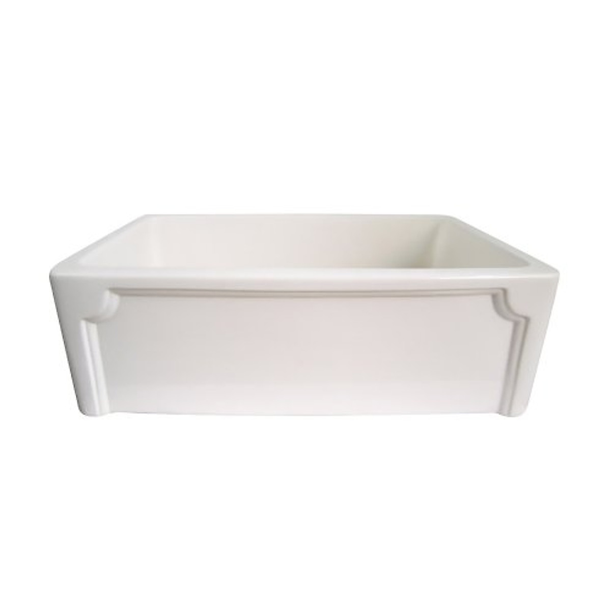 ALFI brand AB3018DECO White 30-Inch Single Bowl Thick Fireclay Farmhouse Kitchen Sink with Decorative Apron, White