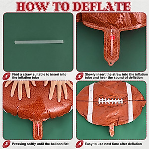 27 Inch Football Balloons, 6 Pcs Football Foil Balloons - Super Bowl & Tailgate Party Decor