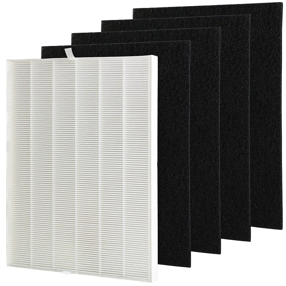 Aulavik 115115 Replacement Filter A Compatible with Winix C535, Winix PlasmaWave 5300, 6300, 5300-2, 6300-2, P300 Plasma wave Air Purifier, 1 True HEPA Filter + 4-Pack Carbon Pre-filters