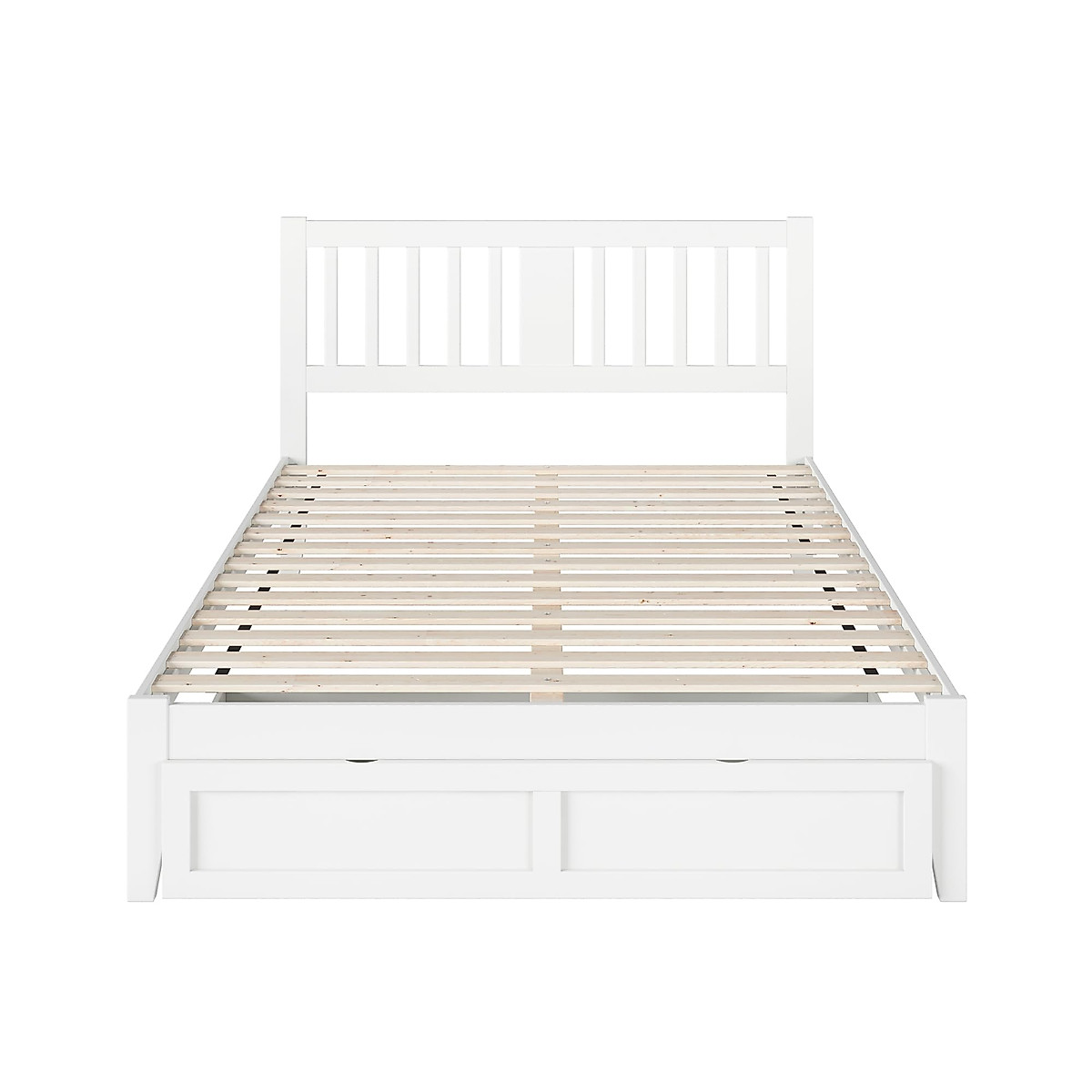 AFI Tahoe Twin XL Size Platform Bed with Foot Drawer & Charging Station in White