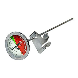 Bayou Classic 2212 Aluminum Fish Cooker Features 10-qt Aluminum Fry Pot w/ Basket 5-in Stainless Thermometer 4-in Cast Aluminum Burner 19-in Tall Steel Frame 5-psi Regulator w/ 29-in Stainless Hose