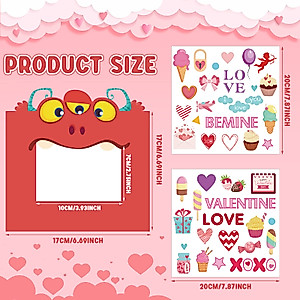 Ferraycle 30 Pack Valentine's Day DIY Craft Kits for Kid, Valentines Day Pictures Frame Craft and 12 Sticker DIY Valentines Craft with Monster Photo Frame Craft Kit for Party Favor Classroom Activity