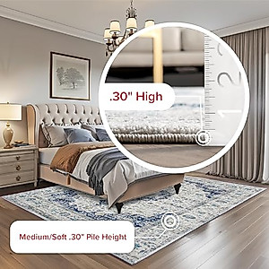 nuLOOM Paisley Verona Vintage Persian Area Rug, 6' 7" x 9' Oval, Blue