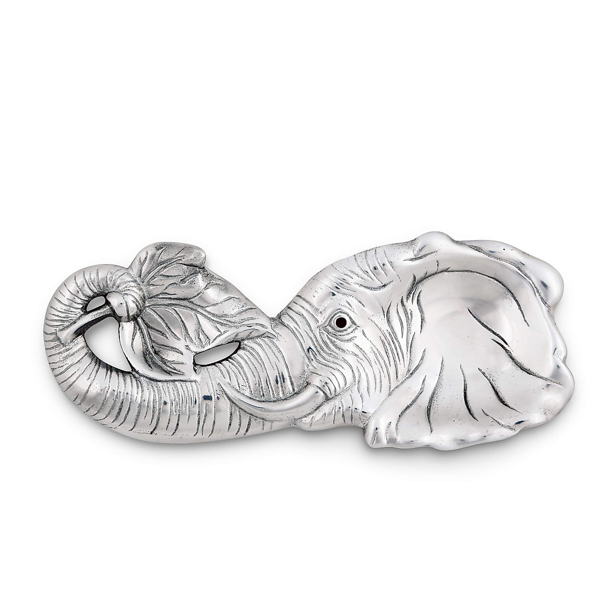 Arthur Court Elephant Spoon Rest Aluminum Metal Decorative Holder for Kitchen, Spatula Ladle, Brush and Other Cooking Utensils 8 inch x 3.5 inch