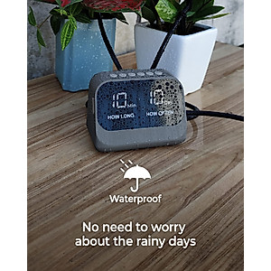 Automatic Watering System for Potted Plants, Plant Waterer with Smart Programmable Timer, Waterproof LED Display & Large Capacity Battery, Precise Distribution of Water, Gray