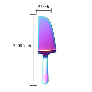 MBBITL Cake Server Pie Pizza Cutter Stainless Steel Spatula - Rainbow