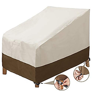 SUPER DEAL Set of 2 Patio Chair Covers, Waterproof UV-Resistant Lounge Deep Seat Sofa Cover - All Weather Protective 600D Cover for Outdoor Lawn Patio Furniture (38” x 42” x 31”)