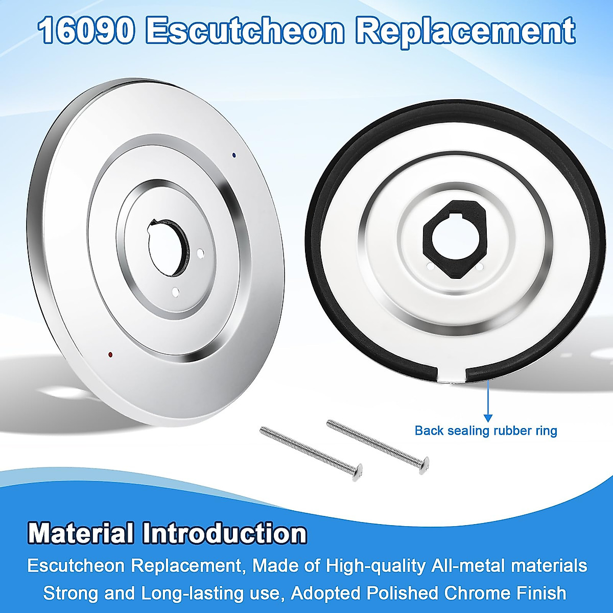 Escutcheon Replacement, for 16090 Moen Chateau Collection Shower Trim Kit, Compatible with One-Handle Tub and Shower Faucets, Chrome