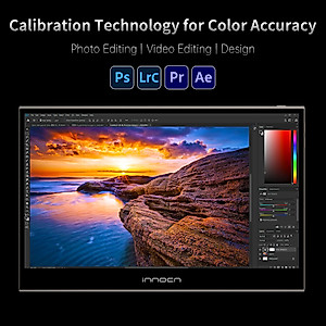 INNOCN Portable Monitor 13.3" OLED Full HD 1080P 100% DCI-P3 1MS 100000:1 USB C Plug Play Computer Monitor Mini HDMI Travel Monitor Photo Video Editing Second Monitor for Laptop MacBook PC Console