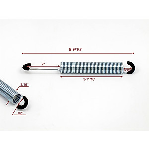 KUANYUOO 6-9/16" Replacement Recliner Sofa Chair Mechanism Tension Steel Spring 2Pcs - Long Neck Hook Style