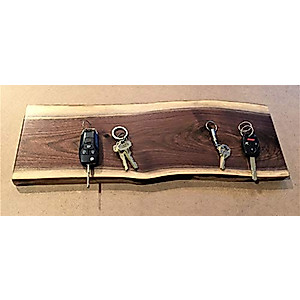 Gorgeous, Handcrafted Double Live Edge Dark Walnut Magnetic Knife Rack/Holder/Storage. 20" x 8”. Holds 10 Knives. Full Mounting Hardware.