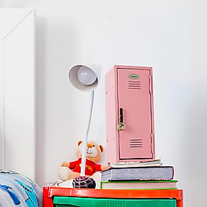 YOBRO Mini Iron Lockers, Girl Talk Locker with Lock,Small Safe Box Locker for Money, Miniature Storage Locker for Desk Bedroom Home Office School, Metal Little Locker Gift for Girls, Pink