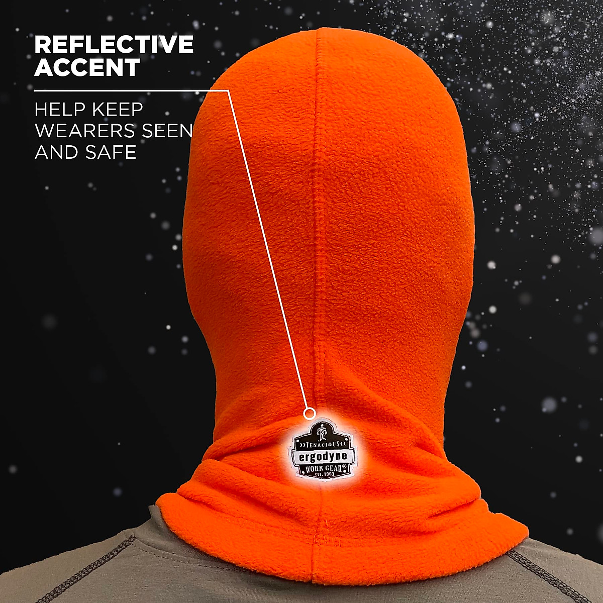 Ergodyne Standard Balaclava Face Mask-Fleece, Orange, One Size