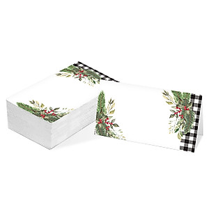 Table Place Card, Christmas Themed Tent Style Cards, Pack of 25 Half-Fold Reception Place Card, Perfect for Christmas Party, Birthday, Wedding, Bridal Shower, Baby Shower, Banquet C19