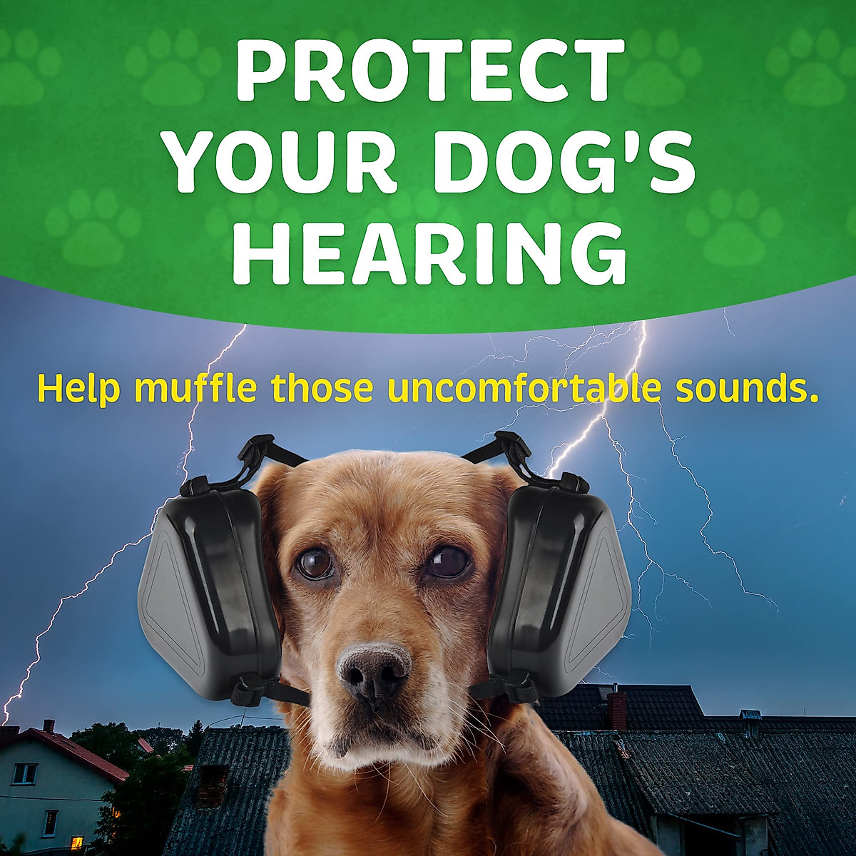 Evergreen Pet Supplies [2 Pack] Med/Large Dog Ear Muffs for Advanced Dog Hearing Protection - Fireworks Relief - Comfortable Dog Ear Protection for Hunting - Ear Covers for Dogs