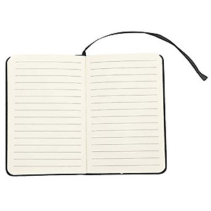 Qinlorgo Notepad, Artificial PU Leather Eye Protection Notebook with Ribbon Bookmarks for Gratitude Diary for Diary for Writing for Office Notes(black)