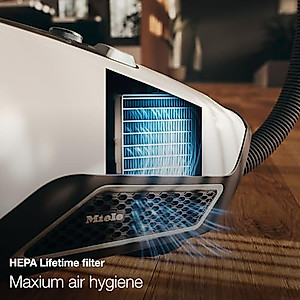 Miele Blizzard CX1 Cat & Dog Bagless Canister Vacuum, Lotus White - Pet Hair, Portable