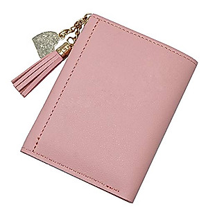lomaifoer Small Wallet for Women，Ultra Slim Pu Leather Credit Card Holder Clutch Wallets for Women(pink)